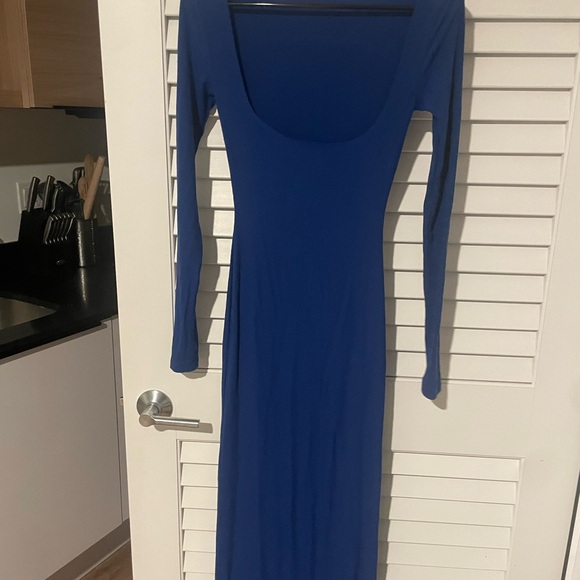 SKIMS | Dresses | Skims Blue Bodycon Long Sleeve Dress | Poshmark